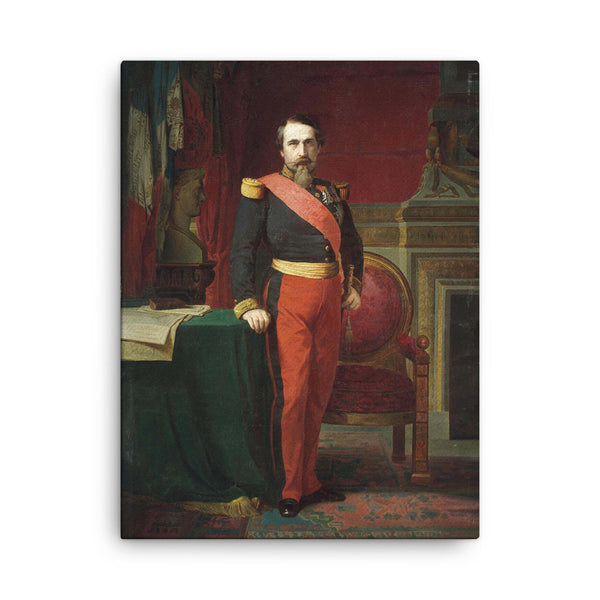 Emperor Napoléon III Regal Portrait Canvas Print by Jean-Hippolyte Fla ...