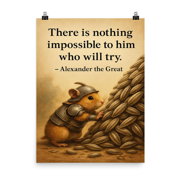 Hamster Armor Wall Art Poster Featuring Alexander the Great Sunflower ...