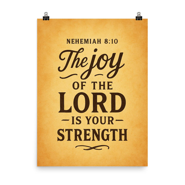 Nehemiah 8:10 Inspirational Wall Art Poster Print – Joy of the LORD Is ...