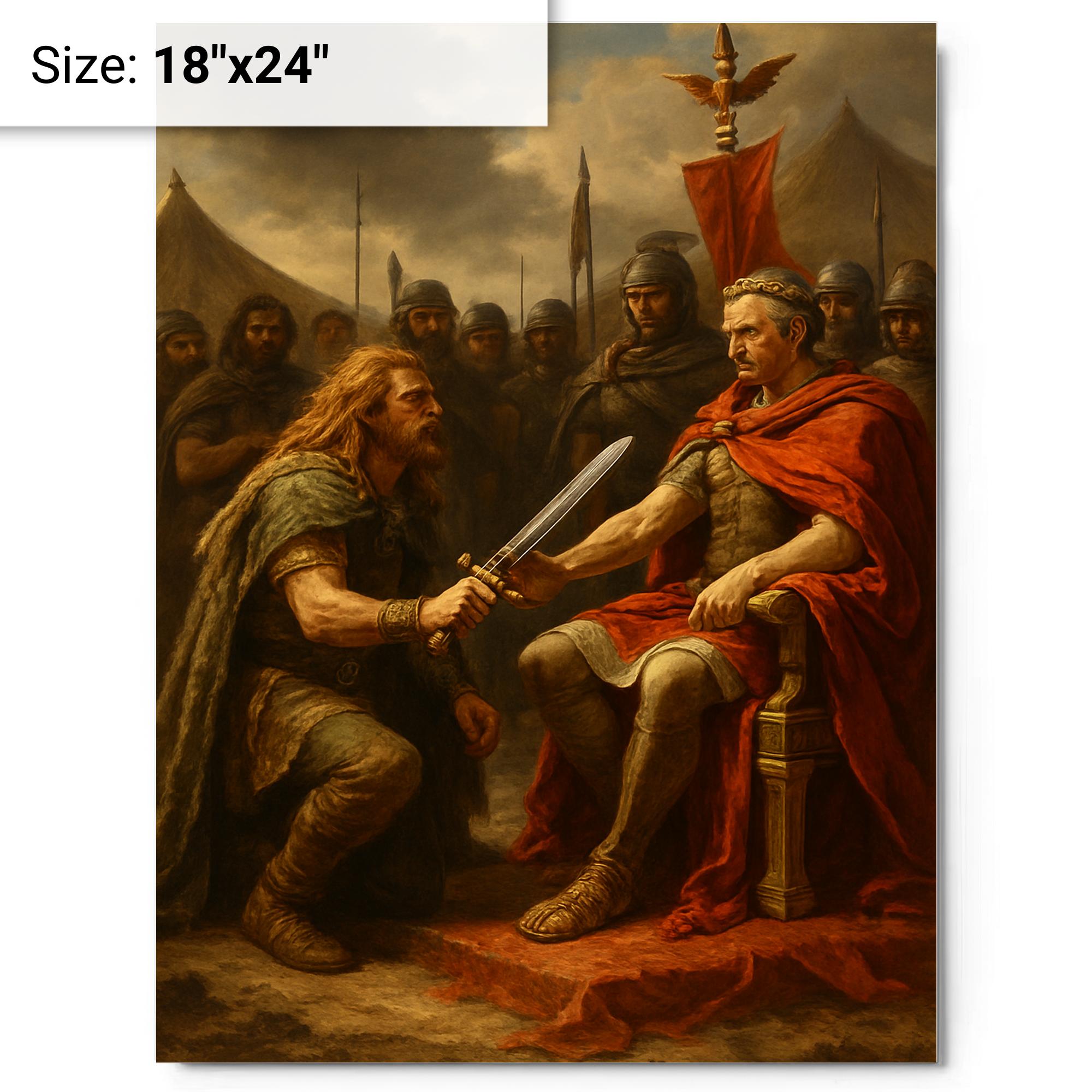 Vercingetorix Surrender Before Caesar Metal Print Wall Art – Noveltees