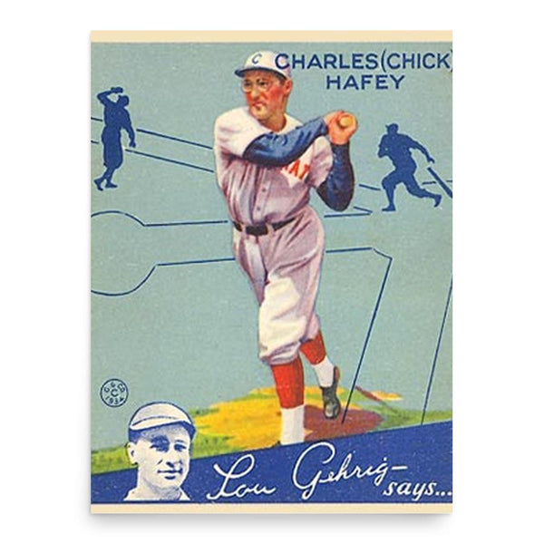 Chick Hafey Poster Print — Museum-Quality 18"x24" – Noveltees